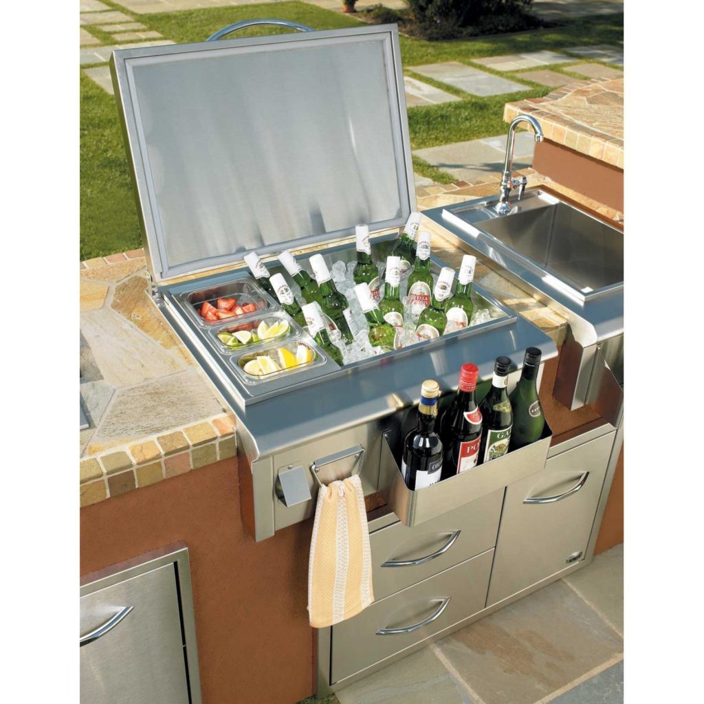 Outdoor kitchen ice bin - Hawk Haven